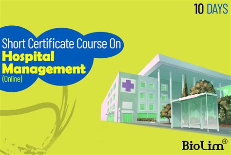 Short Certificate Course On Hospital Management Hospital Management