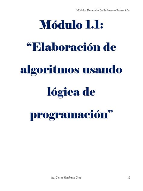 Modulo 11 Pdf Algoritmos Ingeniería De Software