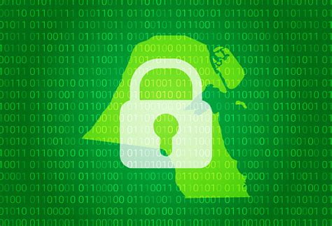 Map Of Kuwait Illustration With Lock And Binary Code Background Internet Blocking Virus Attack