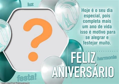 Feliz Aniversário Foto Montagem Com Mensagem Colagem De Foto