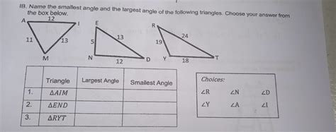 solved ib name the smallest angle and the largest angle of the