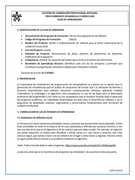 Gfpi F 019 Guia 2 1 Algoritmos PseudocÒdigo Y Diagramas De Flujo 1 Pdf Lenguaje De