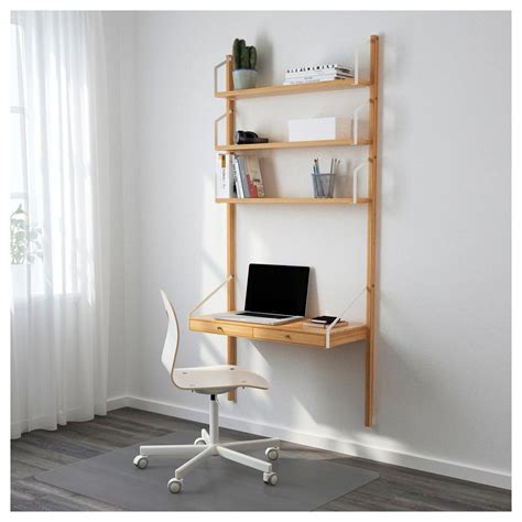SVALNÄS Wall mounted storage combination bamboo IKEA Cheap office