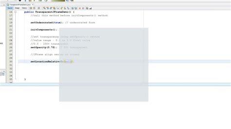Transparent JFrame NetBeans YouTube