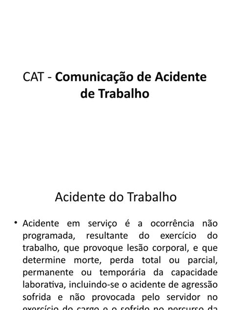 Cat Comunicação De Acidente De Trabalho Pdf
