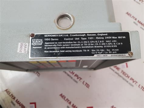 Servomex Series 1100 Analyser Control Aeliya Marine Tech