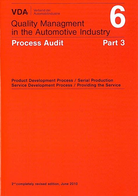 VDA Volume Part Process Audit Nd Completely Revised Edition VDA