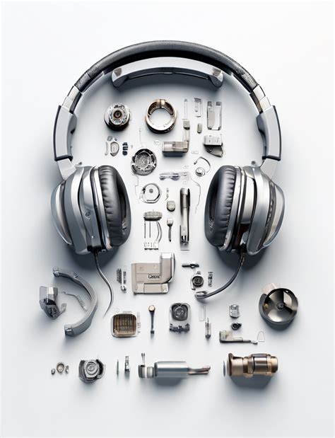 Exploded View Of A Headset With Machine Parts By 배공용 Playground