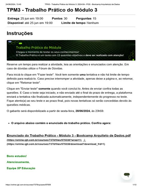 Tpm3 Trabalho Prático Do Módulo 3 2024 5a Pos Bootcamp Arquitetoa De Dados Pdf