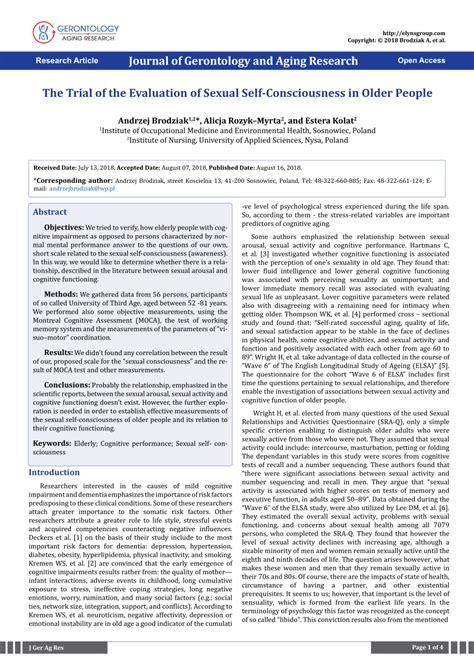 PDF The Trial Of The Evaluation Of Sexual Self Consciousness In Older People