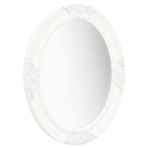 Miroir Mural Style Baroque 50x60 Cm Blanc Pwshymi D20150