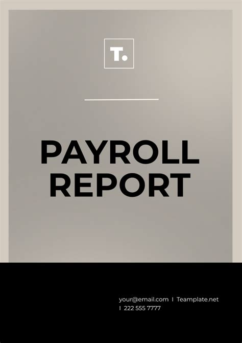 Free Payroll Report Templates To Edit Online And Print