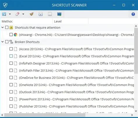 Shortcut Scanner Detect And Delete Dangerous Shortcuts