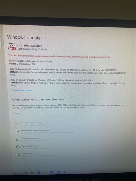 windows 10 update error code 0x80070570 what can i do to update have