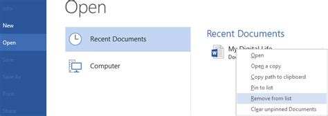 How To Clear The Recent Documentsworkbookspresentations In Office