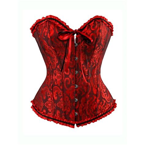 Miss Moly Womens Pu Faux Leather Plus Size Steampunk Corset Bustier Lingerie Clubwear Dark Red