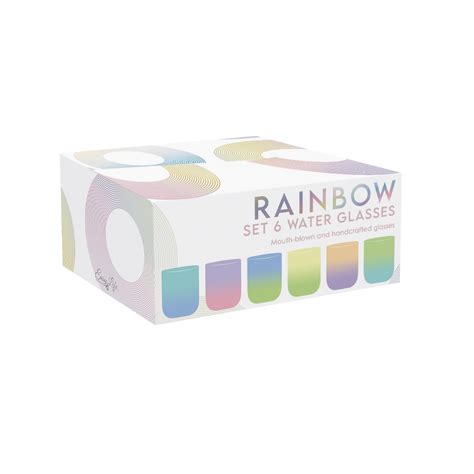 Set Of 6 Glasses Rainbow Easylife Boutique