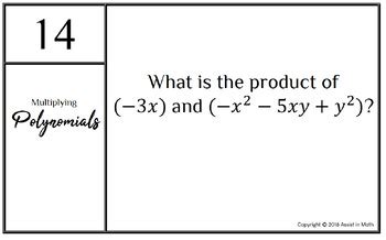 Multiplying Polynomials Task Card Activity By Assist In Math TPT