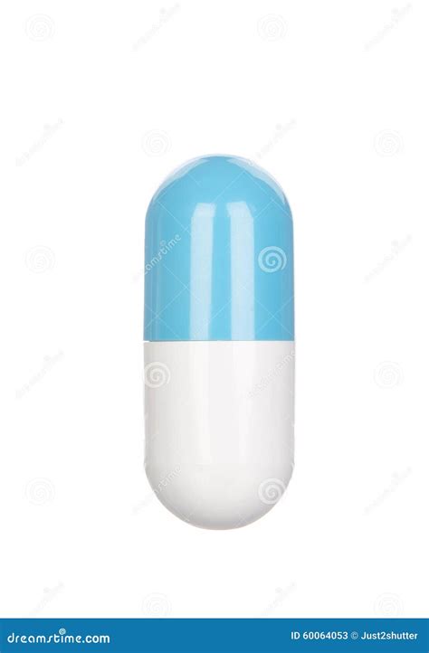 Capsule Bleue Et Blanche Disolement Sur Le Blanc Image Stock Image