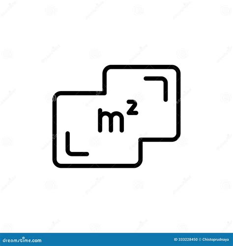 Square Meter Icon M2 Line Sign Flat Area In Square Meters Measuring