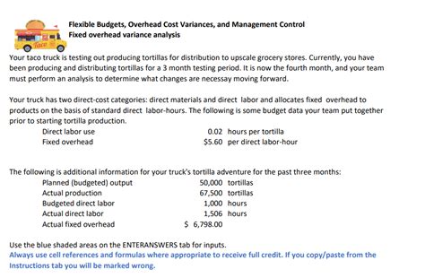 Flexible Budgets Overhead Cost Variances And