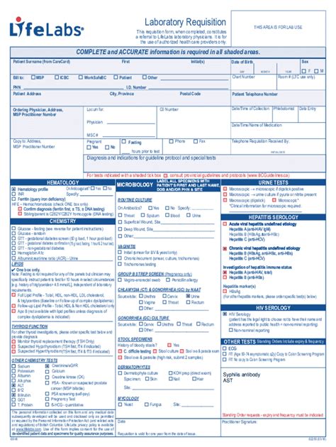 Lab Requisition Form Bc Fill Online Printable Fillable Blank Fill Out Sign Online DocHub