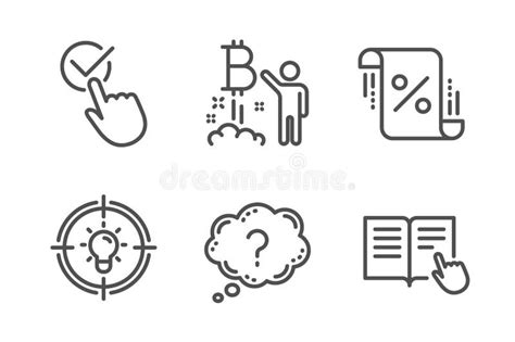 Bitcoin Project Question Mark And Checkbox Icons Set Loan Percent