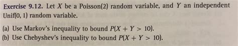 solved exercise 9 12 let x be a poisson 2 random variable