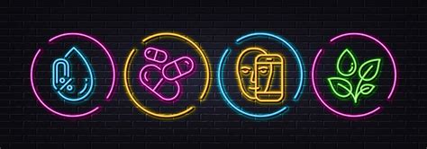 얼굴 생체 인식 캡슐 알약 및 알코올 없음 최소 라인 아이콘 웹 응용 프로그램의 경우 벡터 인쇄 0에 대한 스톡 벡터 아트 및 기타 이미지 Istock