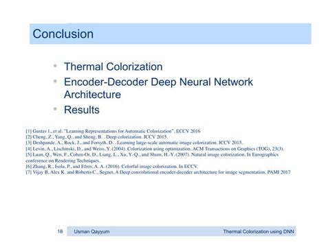 thermal colorization using deep neural network ppt