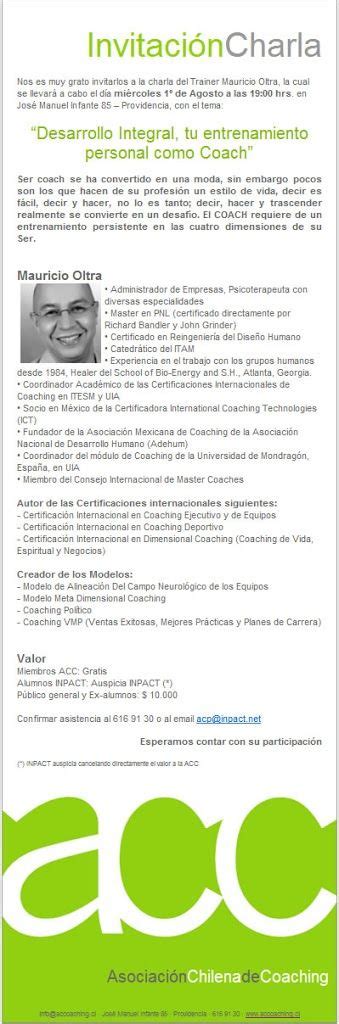 Invitación Charla Desarrollo Integral tu entrenamiento personal como