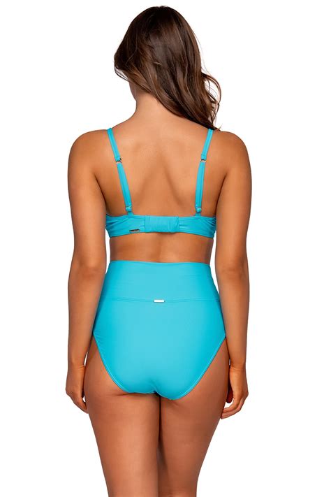 Blue Bliss Sporty Swim Skirt Mid Rise With Built In Bottom Sunsets