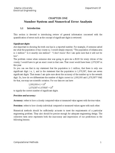 Ch 1 Number System And Numerical Error Analysis Pdf Decimal
