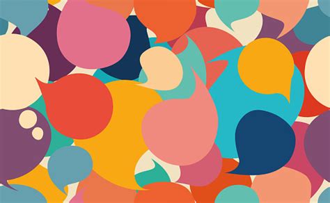 완벽 한 패턴 컬러 말풍선 의사 소통과 대화 소셜 네트워크 말하기 토론 채팅 말하고 소통하는 Symboldeib 다양한 문화 개념 Brand Name Online