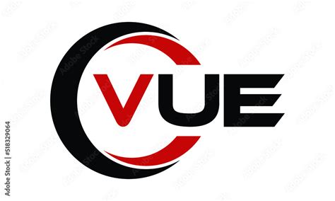 Vue Swoosh Three Letter Logo Design Vector Template Monogram Logo