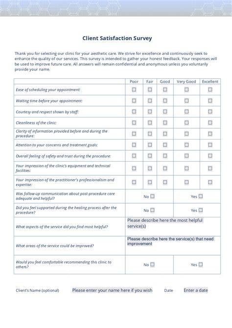 Aesthetic Client Satisfaction Survey Template 1 Onlyoffice Onlyoffice