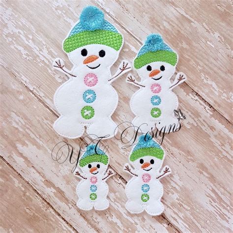 Snowman Feltie Snowman Feltie Embroidery File Etsy