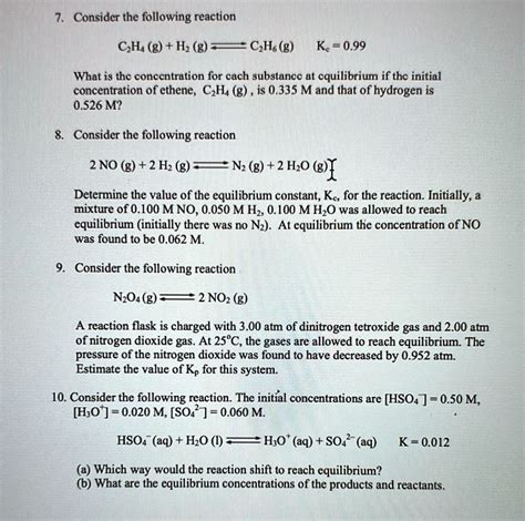 Solved Texts 7 Consider The Following Reaction Ch4 H2 ⇌ Ch3h H2