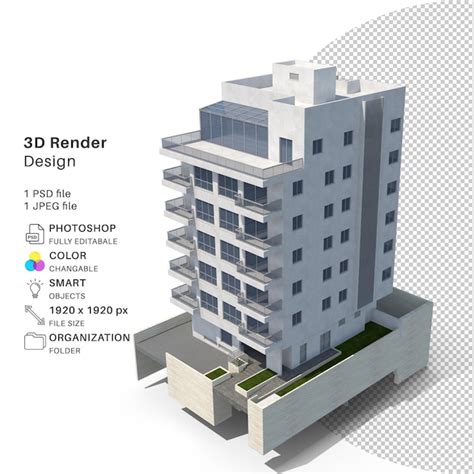 Edificio De Apartamentos Modelación 3d Archivo Psd Edificio Realista