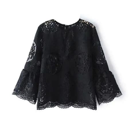 Women Lace Tops 2017 In Style Vintage Vogue Floral Hollow Out Lace