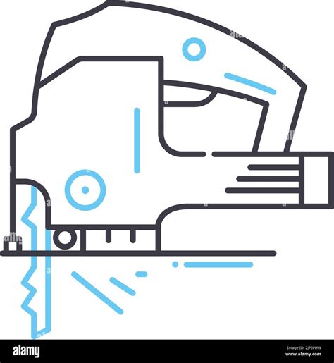Electric Jigsaw Line Icon Outline Symbol Vector Illustration Concept