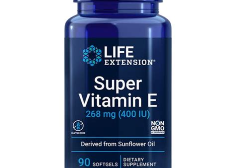 Super Vitamin E 268 Mg 400 Iu 90 Softgels Life Extension