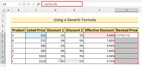 How To Calculate Multiple Discounts In Excel Easy Methods