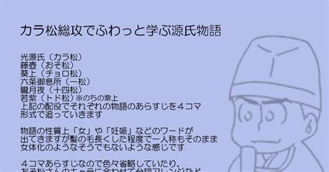 Bl松 カラ松総攻でふわっと学ぶ源氏物語 なおいのマンガ 漫画 カラ松総攻め すごく上手い配役 Pixiv