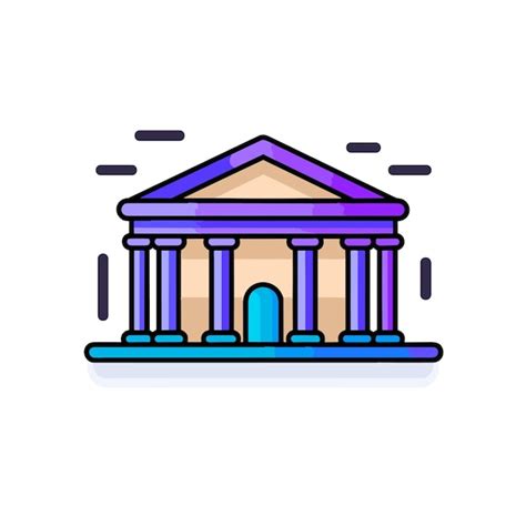 Premium Vector Vector Of An Icon Of A Classical Building With Columns In A Flat Style