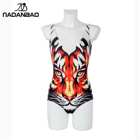 One Piece Swimsuit Brand Bathing Suit Tiger 3d Printed Swimwear Women