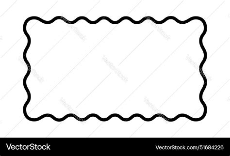 Rectangle Frame With Wiggly Edges Rectangular Vector Image