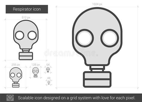 Het Pictogram Van De Ademhalingsapparaatlijn Vector Illustratie