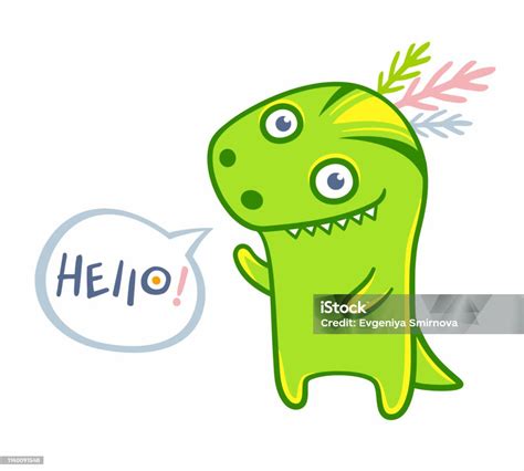흰색 배경에 고립 된 귀여운 Tyrannosaur 직물 보육 장식 포스터에 대 한 만화 예쁜 공룡 인쇄 공룡에 대한 스톡 벡터