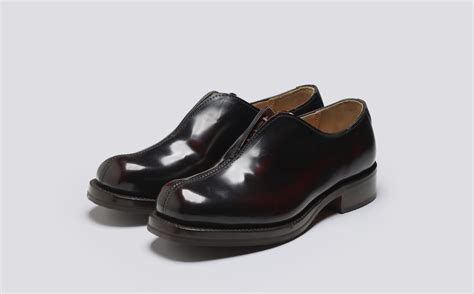 Ymc X Grenson Mens Oxford Shoes In Burgundy Leather Grenson